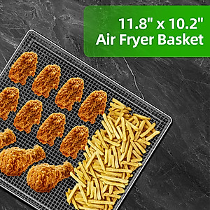 Air Fryer Basket for Oven, 304 Food-Grade Stainless Steel Wire Rack, Cost-Effective and 13.5 * 11.2in Large Size Oven Accessories, Cooking and Baking for Convection Toaster Oven
