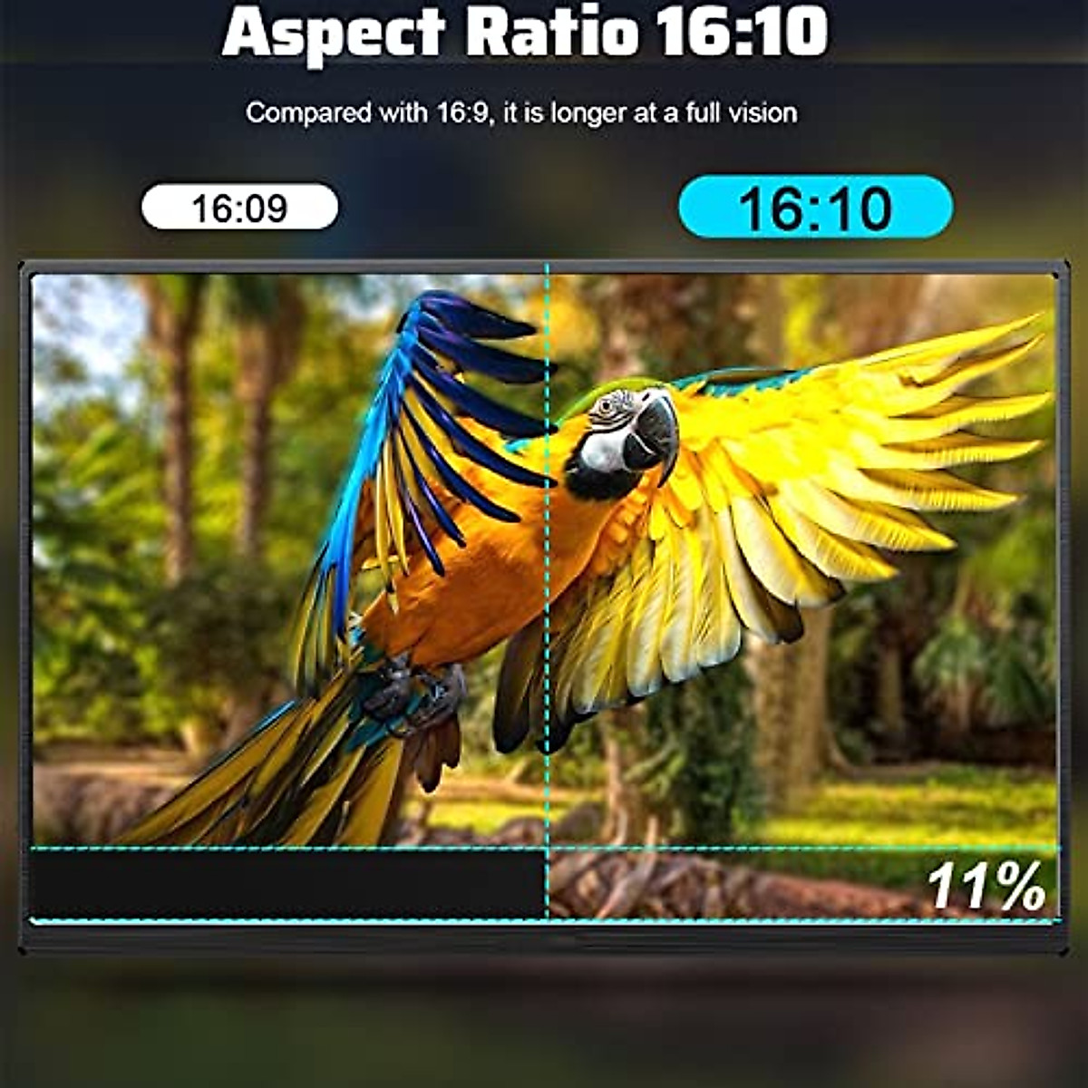 2.5K 16-inch Portable Display, 1600P IPS Screen, 100% Color Gamut, 144HZ, with Foldable Stand