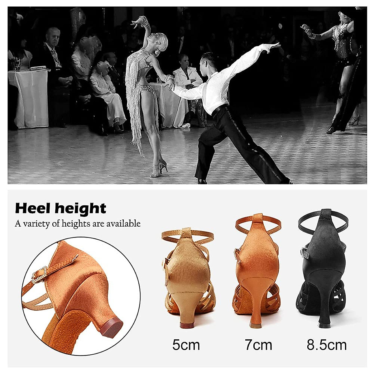 TINRYMX Women's Latin Dance Shoes Satin Ballroom Salsa Cha-cha Professional Practice Dance Shoes,EM217-Brown-2 Inch,6 US