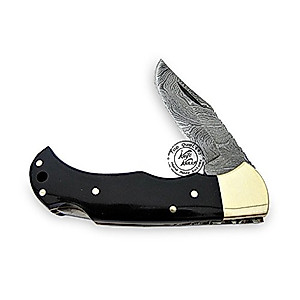 Buffalo Horn 6.5'' 100% Handmade Damascus Steel Folding Pocket Knife 100% Prime Quality