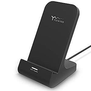 Wireless Charger YW YUWISS Wireless Phone Charger Stand 10W Max Compatible with Apple iPhone 14 13 12/12 Pro Max/ 11Pro/11Pro Max/XR/XS Max/XS/X/8/8Plus, Samsung Galaxy (Dark)