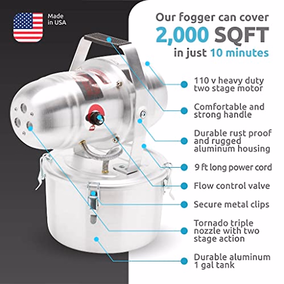 Createch Commander Tri Jet ULV Sprayer Non Thermal Cold Indoor and Outdoor Professional Fogger Machine