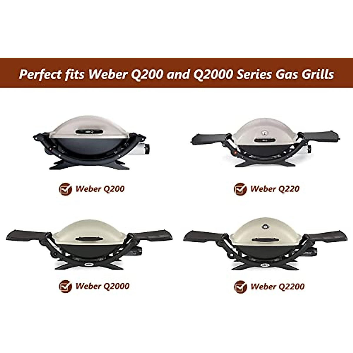 QuliMetal SUS304 Rotisserie Grill Kit Rotating Skewer Rotisserie Electric BBQ Grill Roaster Rotisserie Motor Kit Chicken Rotisserie Replace Weber Q Rotisserie Fits Weber Q200,Q220,Q2000,Q2200,2400
