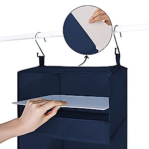 GRANNY SAYS Bundle of 4-Pack Storage Baskets for Organizing & 1-Pack Hanging Closet Organizer