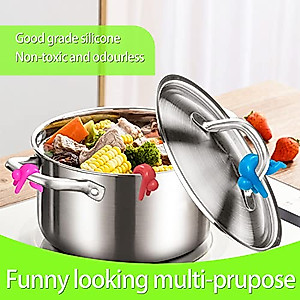 Spill-proof Lid Lifter for Soup Pot, Kitchen Tools Lid Stand Heat Resistant Holder Keep The Lid Open, Great Cooking Helpers and Decoration 6 Pack
