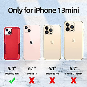 NINDOO Designed for iPhone 13 Mini Case [Shockproof Protective Hard Back] [Military Grade Drop Tested] [Dust-Proof and Anti-Fingerprint],Protection Phone Case for iPhone 13 Mini 5.4 inch. (Red)…
