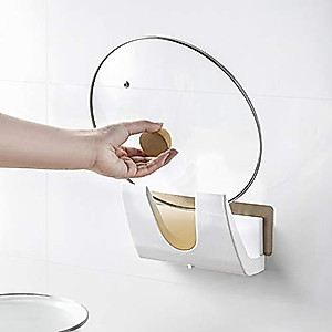 DRNKS Lid Rack Kitchen Suction Cup Wall-mounted Non-perforated Cutting Board Rack Cutting Board Rack Storage Shelf Artifact Applicable to kitchen stove