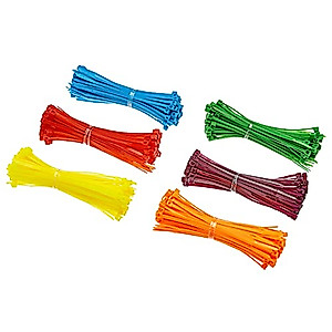 Amazon Basics Multi-Color Cable Zip Ties - 4-Inch/100mm, 480-Piece