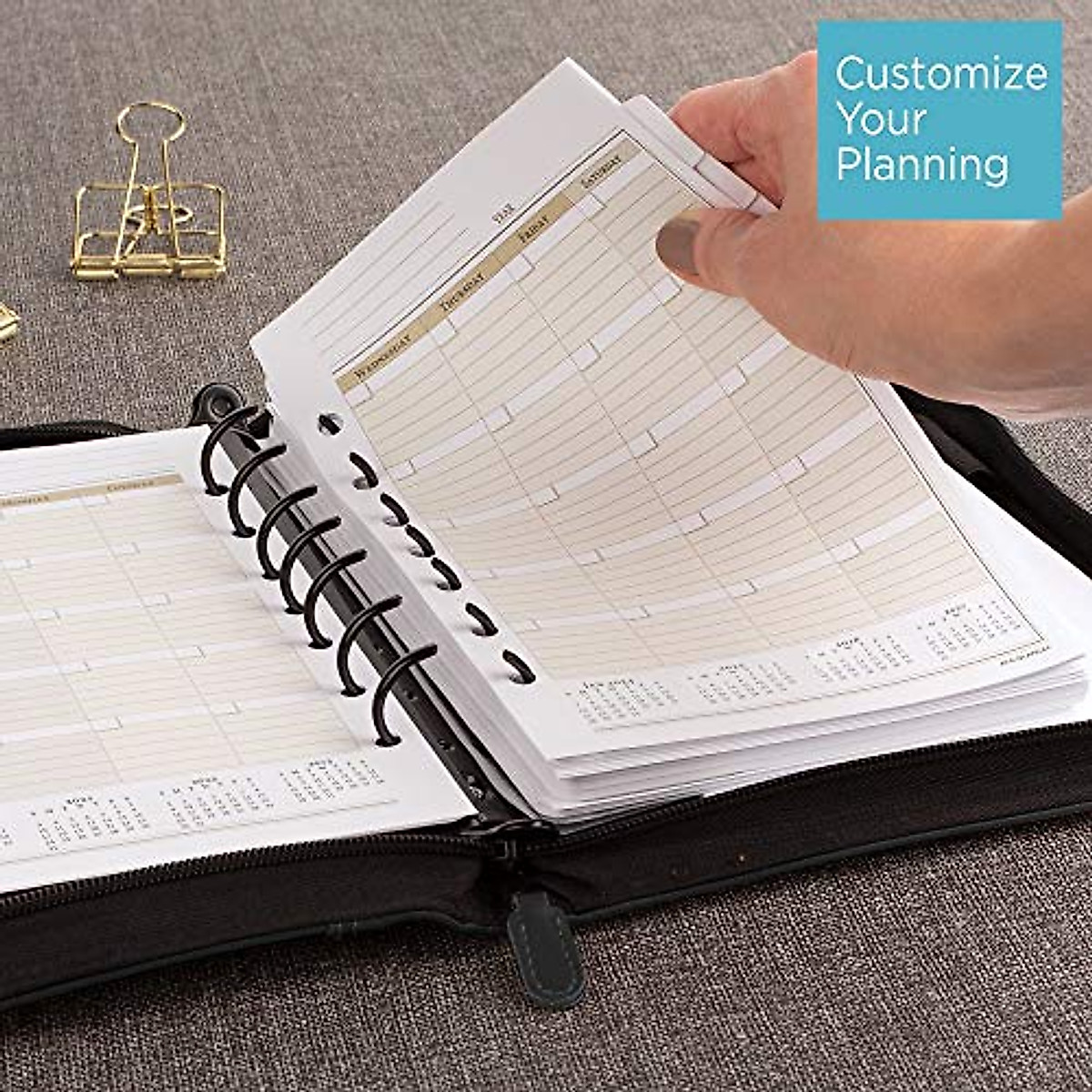 AT-A-GLANCE Genuine Leather Undated Starter Set, Desk Size, Black (031-0540-05)