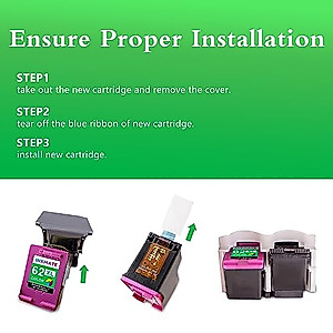 62XL Ink Cartridges Comba Pack Replacement for HP 62xl Ink 62XL Works with HP Envy 5540 5549 5640 5660 7640 7645 (2Pack 1Black,1Color)