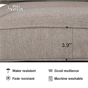 PHI VILLA Patio Conversation Sets 3 Piece Outdoor Bistro Set, 2 Steel Patio Chairs with Padded Cushions & 1 Coffee Side Metal Table