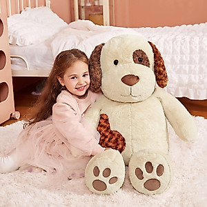 IKASA Giant Dog Labrador Stuffed Animal Plush Toys,Puppy Soft Toy Large Cute Huge Jumbo Big Size Plushie,Gifts for Kids (30 inches, Light Brown)