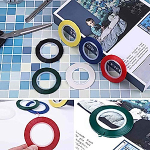 Cridoz 6 Rolls 1/8 Whiteboard Tape Thin White Board Tape Lines Pinstripe Dry Erase Art Tape Graphic Chart Grid Electrical Tape, 108 Feet Per Roll