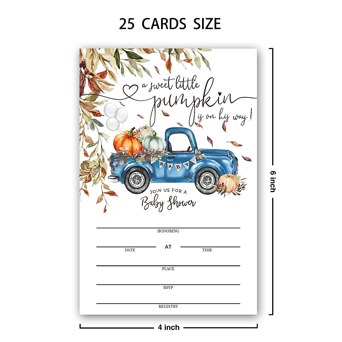 Baby Shower Invitation Set, Books For Baby, Thank You, Diaper Raffle, Fill In Invites Cards, Each Design 25 Cards & Envelopes (Total 100 Cards) – (bb017-taozhuang)