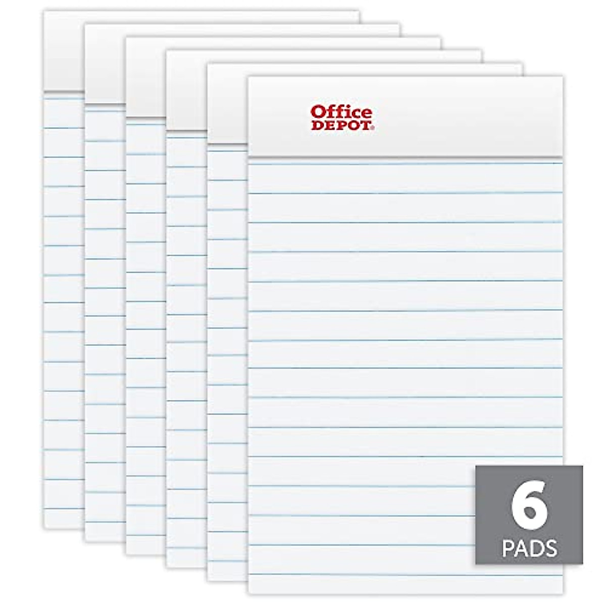 Office Depot Mini Perforated Legal Pad, 3in. x 5in., White, Pack Of 6 Pads, 99487