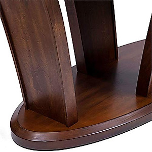 Furniture of America Waverly Wood Glass Oval Dining Table in Brown Cherry