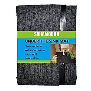 Bathroom/Kitchen Cabinet Mat Shelf Tray Drawer Liner Organizer - Premium Under The Sink Pad, Absorbent/Waterproof/Washable/Lightweight/Cuttable - Protects Cabinets, Contains Liquids (24" x 29")