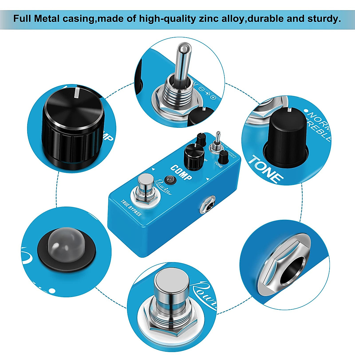 Rowin Compressor Pedal Ultimate Comp Guitar Effect Pedals True Bypass