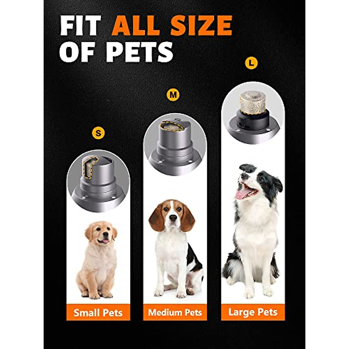 Toozey Dog Nail Grinder with 4 LED Lights, Professional 3-Speed Powerful Electric Dog Nail Trimmer with 2 Grinding Wheels, Dog Nail File Painless Paws Grooming for Small Medium Large Dogs & Cats