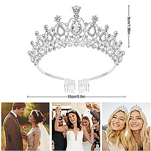 NODG Silver Tiaras and Crowns for Women Crystal Silver Crowns for Women Crowns and Tiaras Hair Accessories for Wedding Birthday Tiaras Princess Crowns and Tiaras for Bride