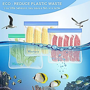 Dishwasher Safe Reusable Gallon Freezer Bags-7 Pack,Reusable Silicone Storage Bags BPA Free, Extra Thick Leakproof & Plastic Free Bags For Meat Fruit Vegetables