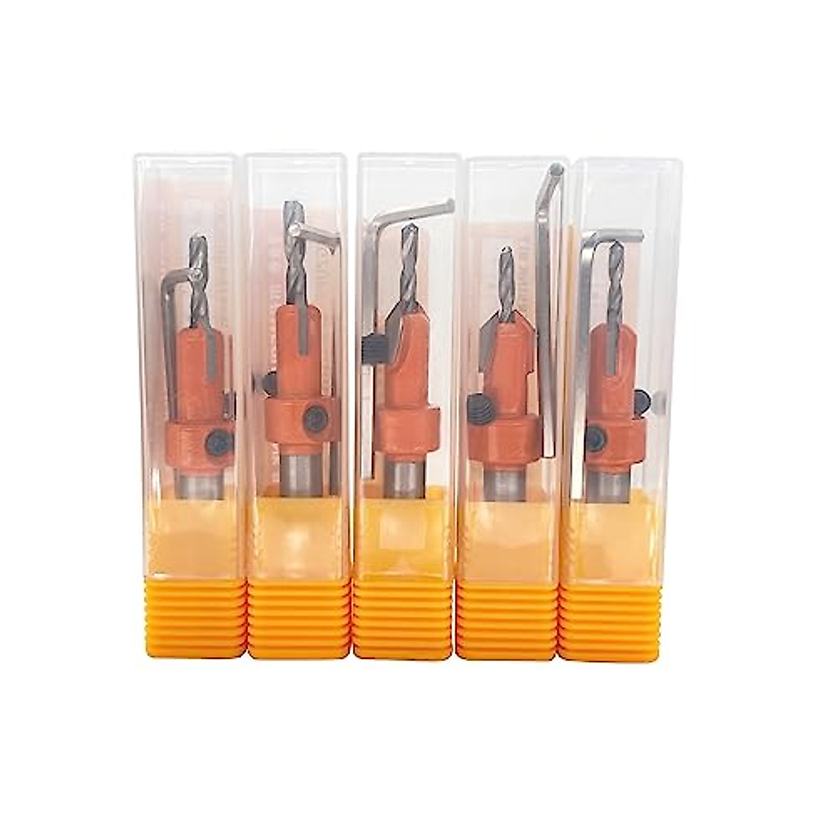 Countersink Drill Bit Set Wood Hole Drill Bit Timber Wood Working Drill Bits for Wood Screw Cutter with Hex Key Wrench（5pcs 10mm)