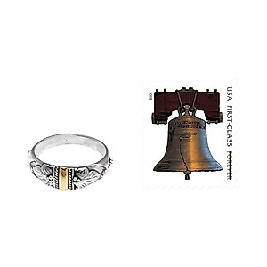 NOVICA Artisan Handmade .925 Sterling Silver Gold Accent Band Ring 18k Indonesia Floral 'Frangipani Aura'