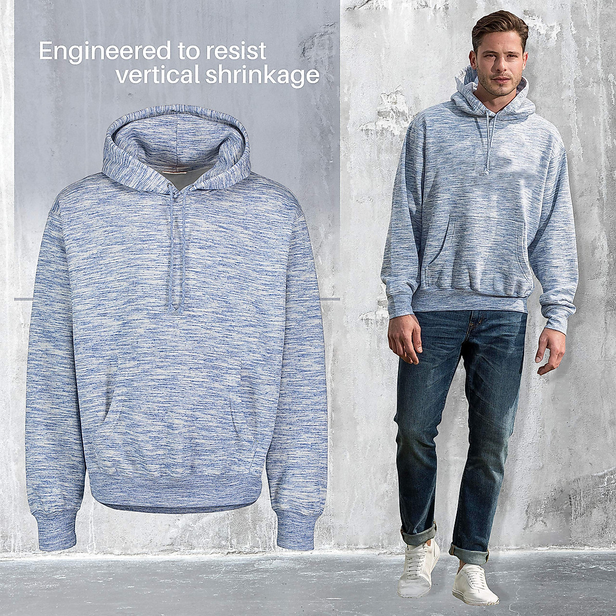 MV Sport Cool Fleece Hoodies for Men (Drawstring Hoodie Mens Sweatshirt) Mens Hoodies Pullover (Black, X-Large)