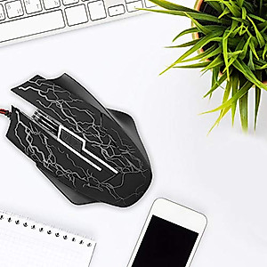 Laptop Gaming Mouse, Gojiny Portable Wired Mouse 6-Butto Wired Mice for Office Drawing Game Players Computer Accessory