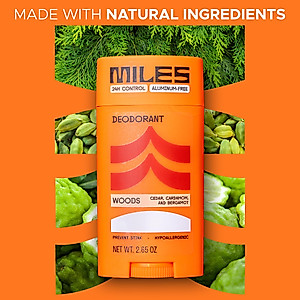 Miles - Deodorant for Teens, Tweens, & Kids - No Aluminum, Odor-Neutralizing Technology, Kid Friendly - Rugged Scent - 2-Pack