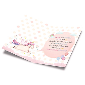 Prime Greetings First (1st) Birthday Card, Made in America, Eco-Friendly, Thick Card Stock with Premium Envelope 5in x 7.75in, Packaged in Protective Mailer