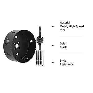 4-1/4 Inch Hole Saw with Heavy Duty Arbor, HSS Bi-Metal Holesaw Drill Bits 38mm Depth Hole Cutter Saw for Easily Drilling Soft Metal, Plywood, Plastic, Drywall, Wood, Fiberboard (108mm)