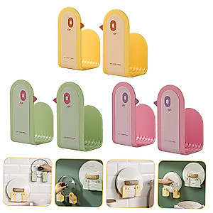 Cabilock 3 Pairs Nailless Pot Lid Holder Wall Pot Lid Organizer Cabinet Pans Organizer Rack Dish Drying Rack Pan Lid Shelves Brackets Cutting Board Organizer Abs Chopping Board Cover Frame