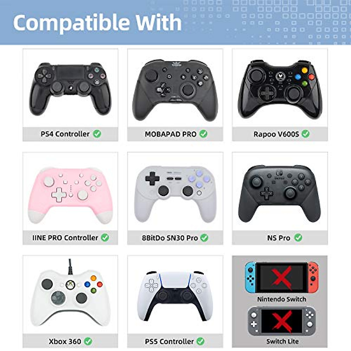 GeekShare Cat Paw Playstation 4 Controller Thumb Grips, Thumbsticks Cover Set Compatible with Switch Pro Controller (Pink & Blue)