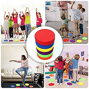 24 Pcs Carpet Standing Dot Spot Carpet Spots for Classroom, Carpet Dot Spot Markers with Hook and Loop Adhesion, Colorful Carpet Circles Floor Dots, Ideal for Kindergarten and School