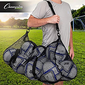 Champion Sports Mesh Duffle Bag with Zipper and Adjustable Shoulder Strap - Multipurpose 15” x 36” Gym Bag for Equipment, Sports Gear, Laundry - Breathable Mesh Scuba and Travel Bag in Multiple Colors
