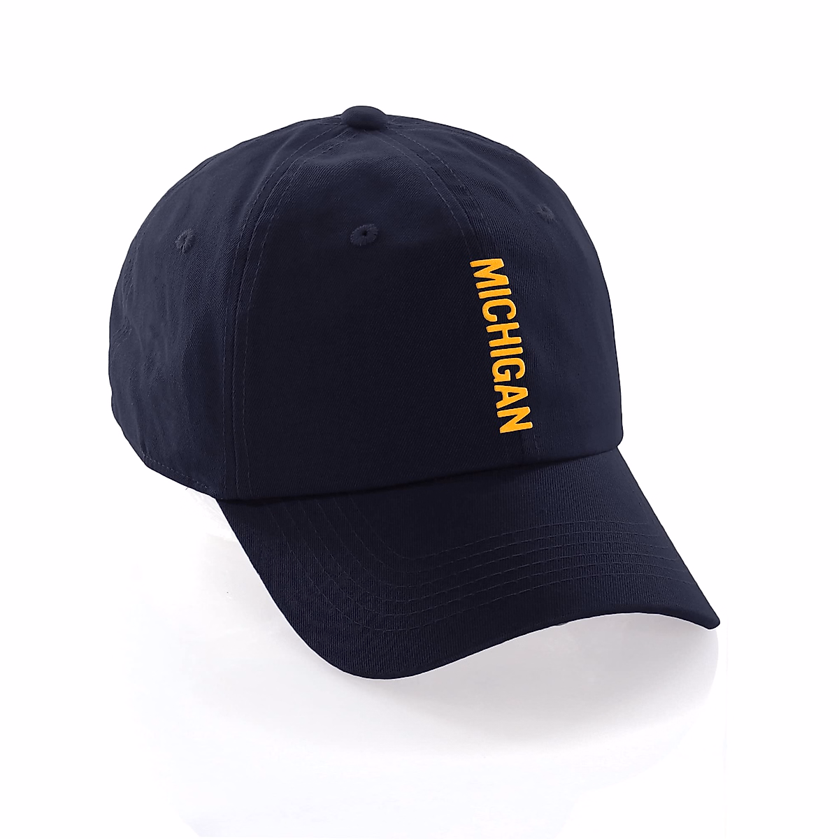 Daxton Vertical USA Cities Baseball Dad Hat Unstructure Low Profile Strapback,Michigan,Navy Hat