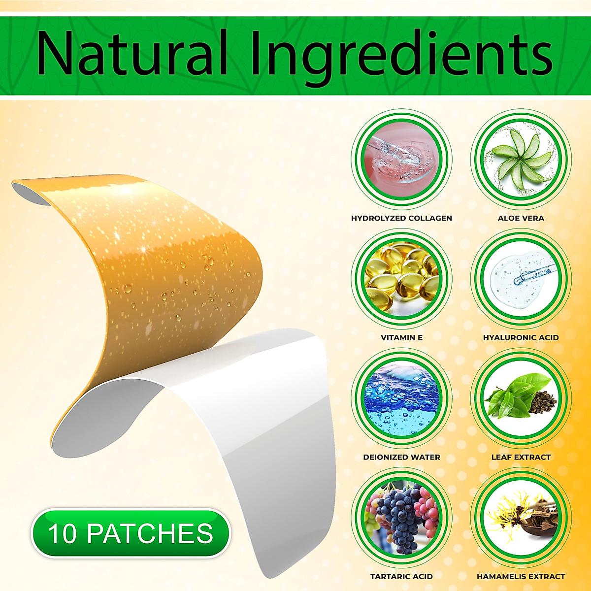 NBCT Collagen Smile Line Wrinkle Patches with Hyaluronic Acid, Aloe Vera, Vitamin E, Skin Safe & Botox Alternative