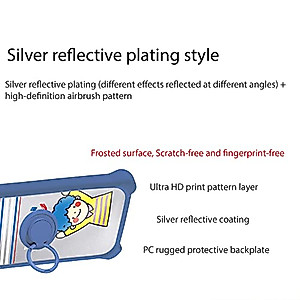 Aroepurt Case for Infinix Smart 6 Case Compatible with Infinix Smart 6 Phone Case Cover [with Tempered Glass Screen Protector][PC + TPU 2 in 1][Ring Support] [Silver Reflect Light] DYL-FACE