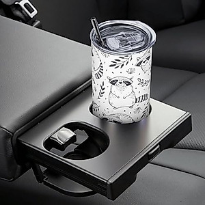 AFHYZY 20 oz Skinny Tumbler Reusable Coffee Travel Mug with Lids and Straws, Insulated Coffee Cups 20oz Stainless Steel Water Bottles Leak Proof for Home, Adults, Women - Raccoon