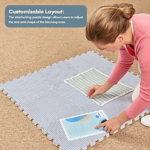 KnitIQ Crochet Blocking Board - Pack of 9 Interlocking Blocking Mats for Knitting and Crochet Accessories, 0.75 Inch Thick, 14 x 13 Inches - Includes 100 T-Pins and Storage Bag for Needlework