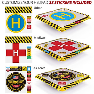 Eagle Pro Remote Control Helicopter Landing Pad - Complete Edition - Flashing LED Lights Installed - Suitable for RC Helicopters, Quadcopters, Drones, Syma Helicopters