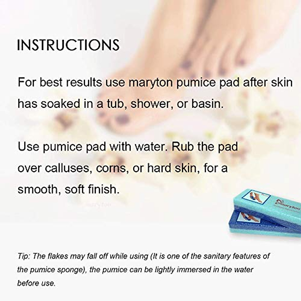 Maryton Foot Exfoliator File Scrubber Sponge Pedicure Tool Callus Remover, Pedi Stocking Stuffers Gifts for Men Women, 2pcs