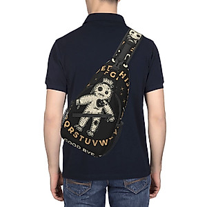 SWEET TANG Casual Sling Backpack Chest Shoulder Ouija Board With A Voodoo Doll Occultism Set Crossbody Backpack, Unbalance Gym Bag Travel Bag Outdoor Hiking Daypack for Men Women Boys