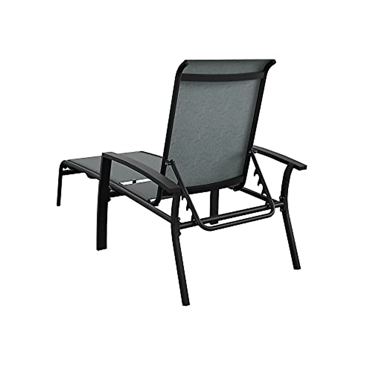 Cosco Outdoor Adjustable Aluminum Chaise Lounge Patio Furniture Set, 2-Pack, Black and Blue