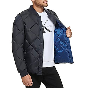Calvin Klein Men's Reversible Diamond Quilted Jacket, True Navy, Medium