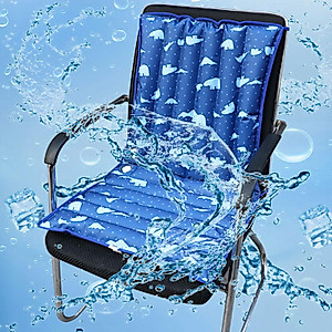 Longnavigator Cooling Mat, Cool Pillow Ice Pillow,Water Cooling Seat Cushion for Office Chair & Car Seat Cushion, Soft Summer Ice Water Pad,Children,Student,Office,Car (Little White Bear