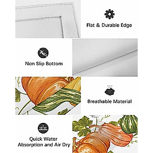 Outdoor Rug Carpet Indoor Area-Rug Thanksgiving Autumn Pumpkin Washable High Traffic Bedroom Kitchen Mat Backyard Patio Porch Rug, 4 X 6