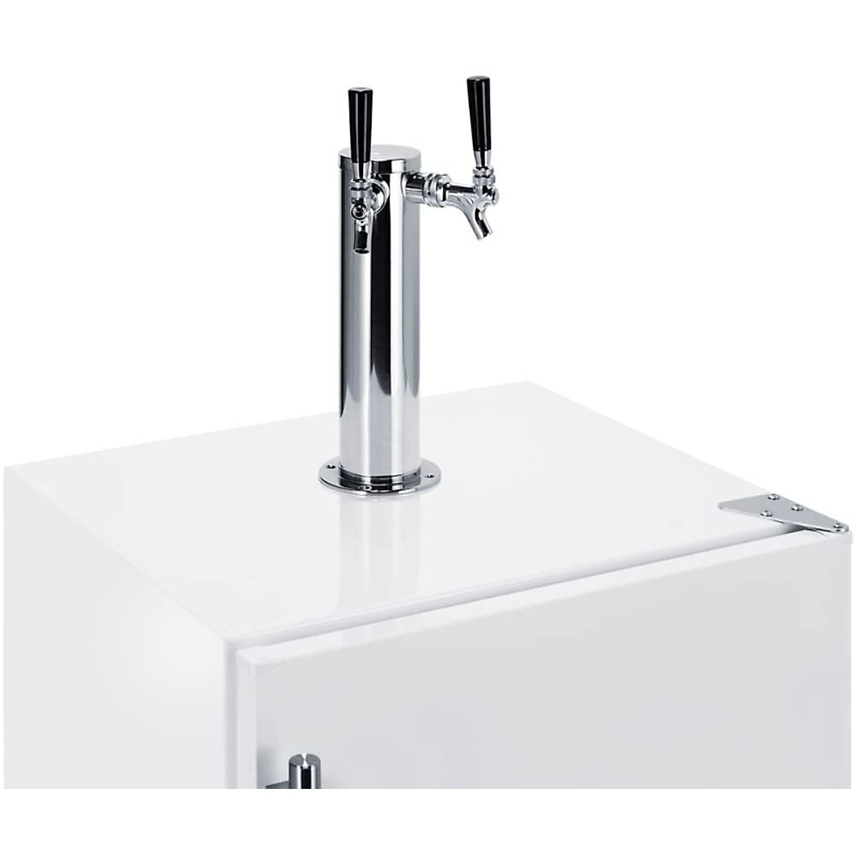 Summit Appliance SBC58WHBIADA 24" Wide Built-in Undercounter ADA Height Commercially Listed Dual Tap Beer Dispenser in White with Stainless Steel Handle, Automatic Defrost, Adjustable Thermostat