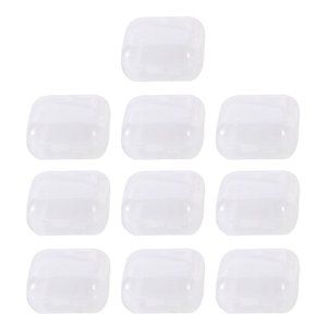 10Pieces/Set Mini Square Storage Containers Box Clear Earplugs Storage Holder for Tiny Bead Jewelry Plastic Earring Box Mini Clear Organizer Box Container Bins